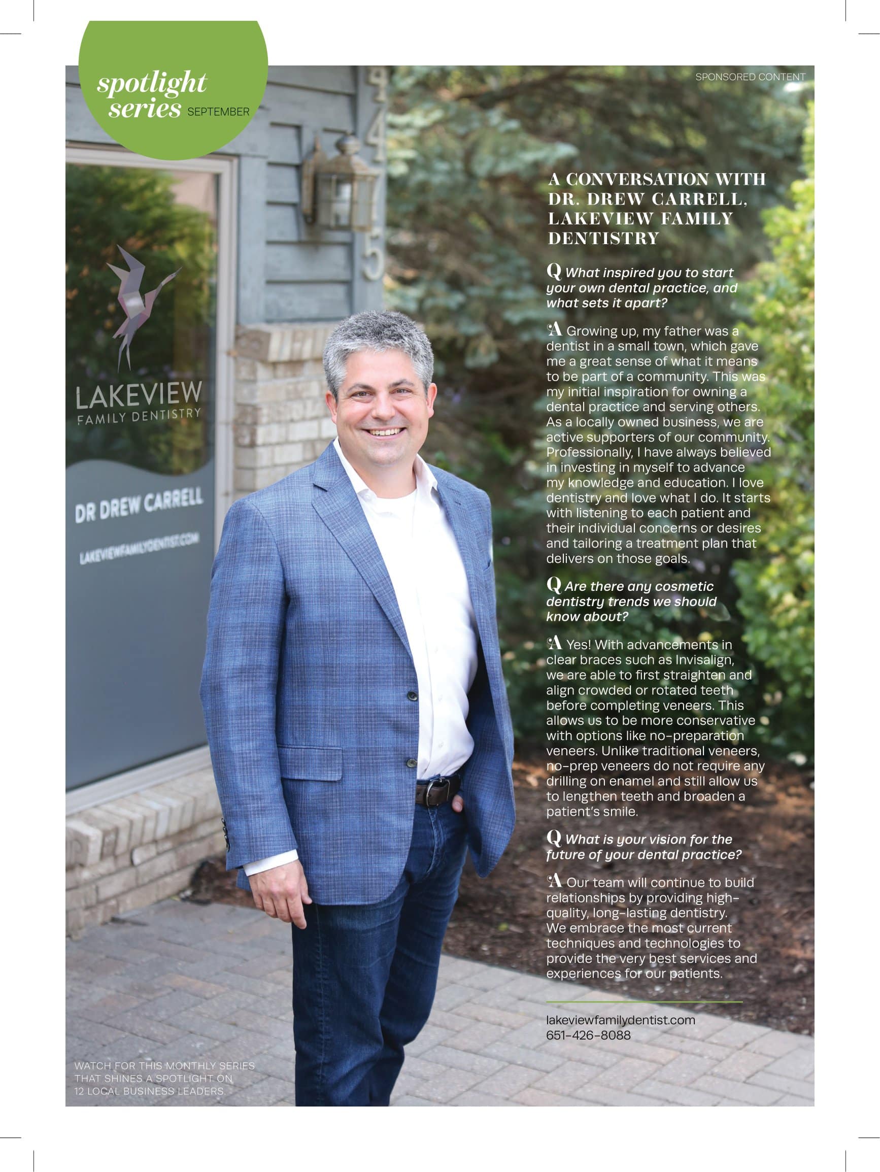 Lakeview Family Dentistry celebrates Dr. Drew Carrell featured in Mpls ...